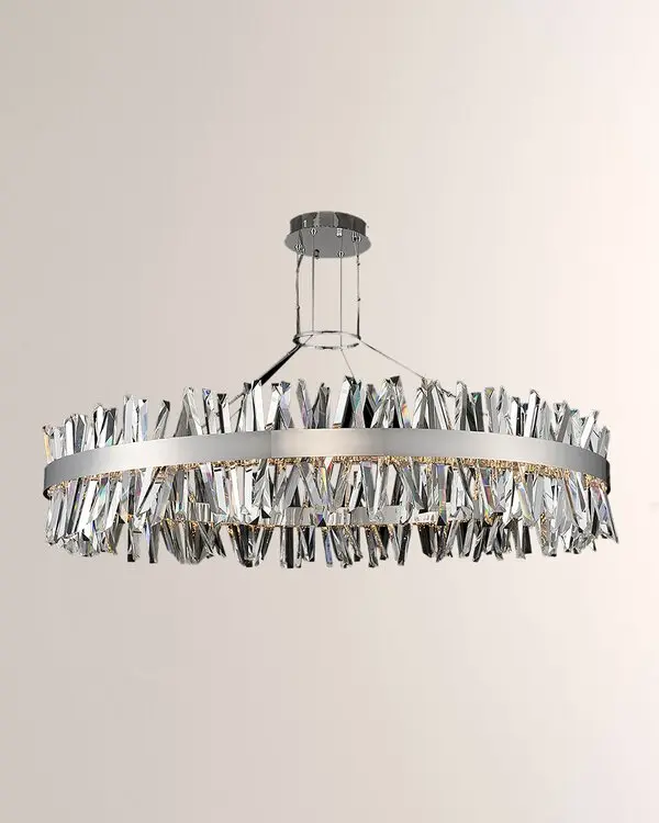 ALLEGRI CRYSTAL BY KALCO LIGHTING Glacier 60" Led Round Chandelier - Polished Chrome