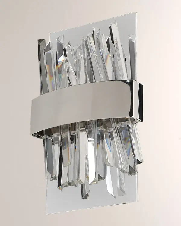 ALLEGRI CRYSTAL BY KALCO LIGHTING Glacier 10" Led Wall Sconce - Polished Chrome