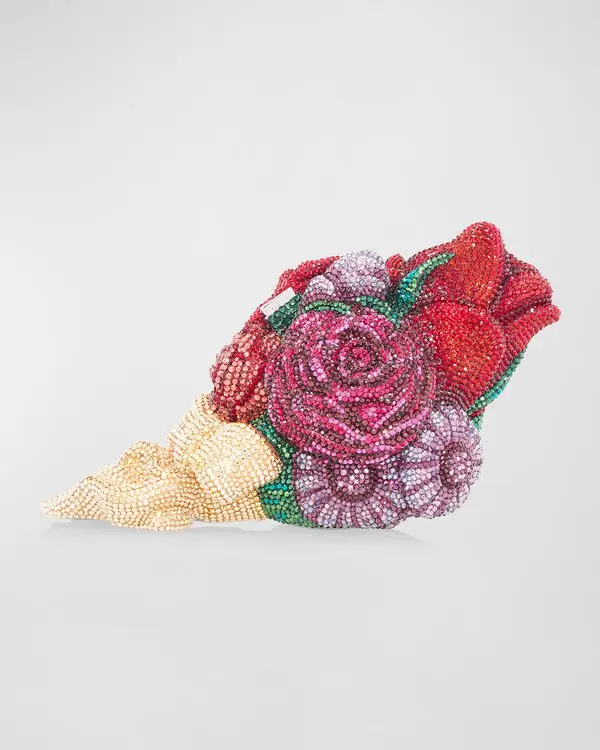 Judith Leiber Corsage Roses Clutch Bag
