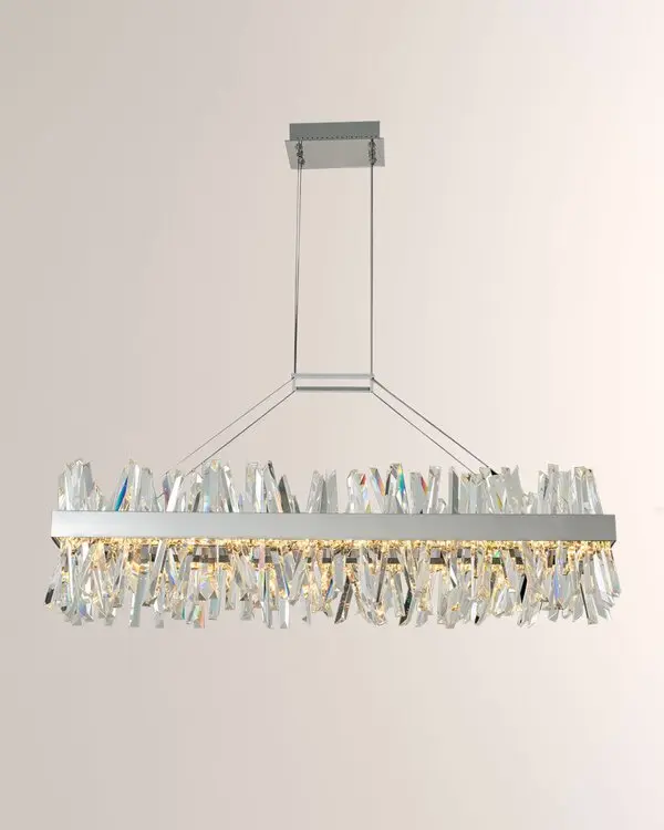 ALLEGRI CRYSTAL BY KALCO LIGHTING Glacier 48" Led Island Light - Polished Chrome