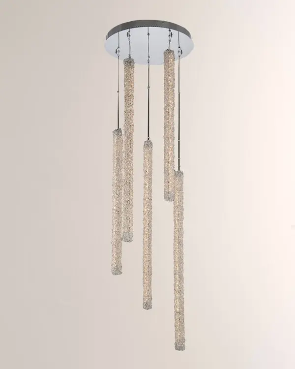 ALLEGRI CRYSTAL BY KALCO LIGHTING Lina 5-column Led Foyer Light