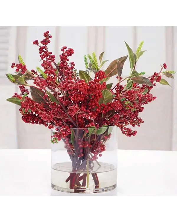 WINWARD HOME Christmas Berry And Leaf In Vase