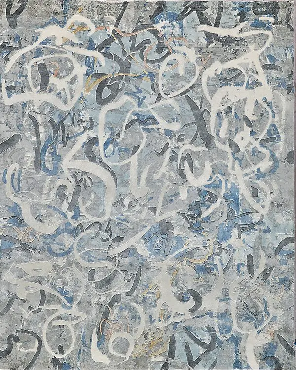 EXQUISITE RUGS Gianni Hand-loomed Silver & Blue Rug, 8' X 10 - Blue, Silver