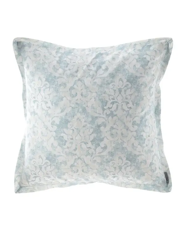 LILI ALESSANDRA Milan Euro Pillow Spa Faded Damask Venetian Linen 26 X 26