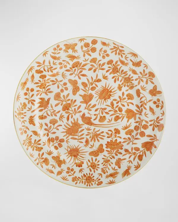MOTTAHEDEH Sacred Bird & Butterfly Bread & Butter Plate - Orange/white