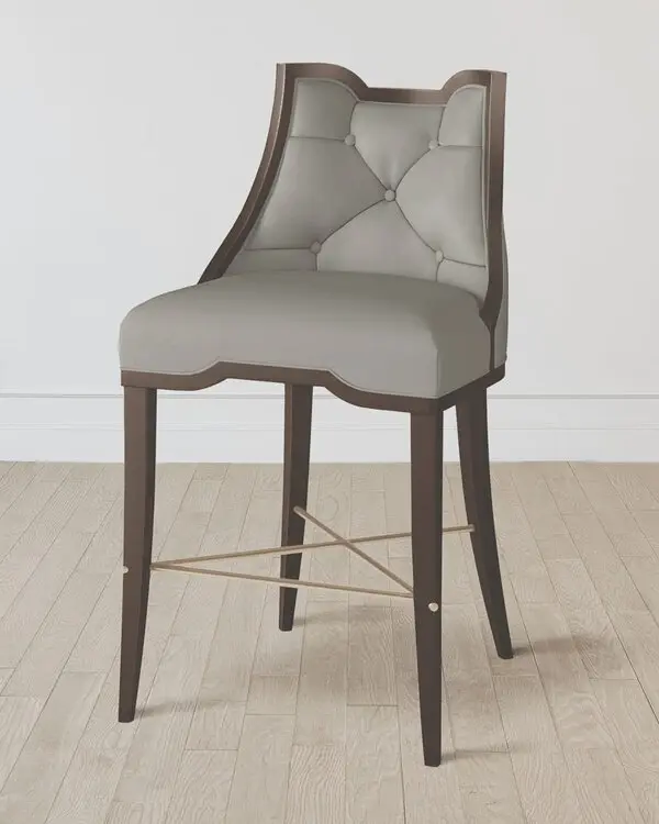 WILLIAM D. SCOTT FOR GLOBAL VIEWS Logan Leather Counter Stool, 26