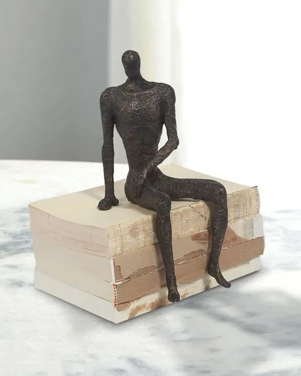 WILLIAM D SCOTT FOR GLOBAL VIEWS Sitting Sculpture - Bronze