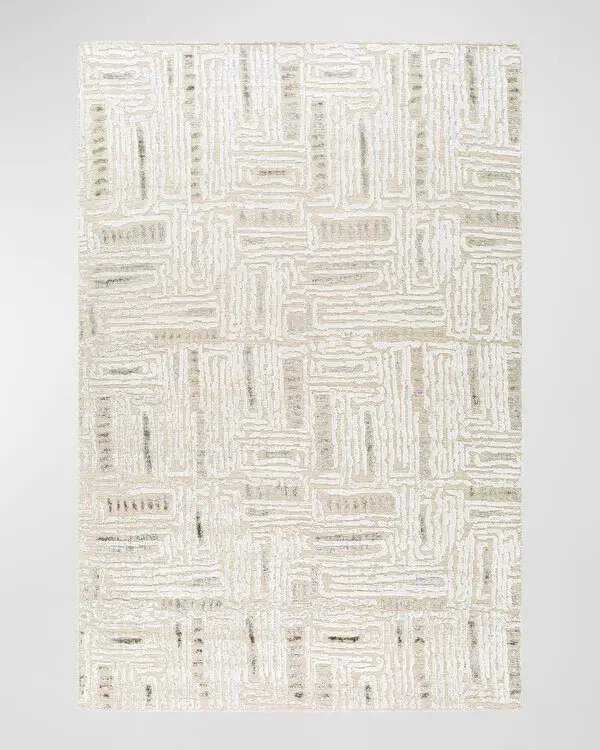 SURYA RUGS Amina Beige Hand-knotted Rug, 6' X 9
