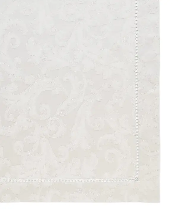 SFERRA Acanthus Jacquard Tablecloth 70" X 144 - Parchment
