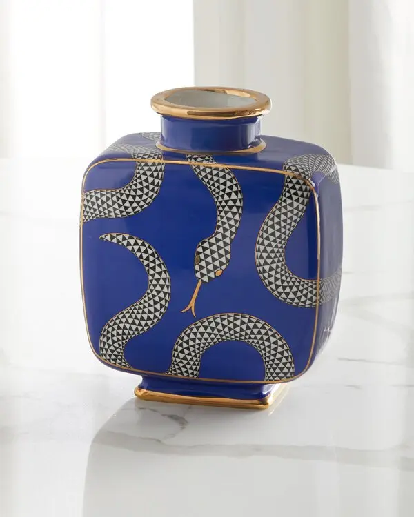 Jonathan Adler Eden Square Vase - Blue