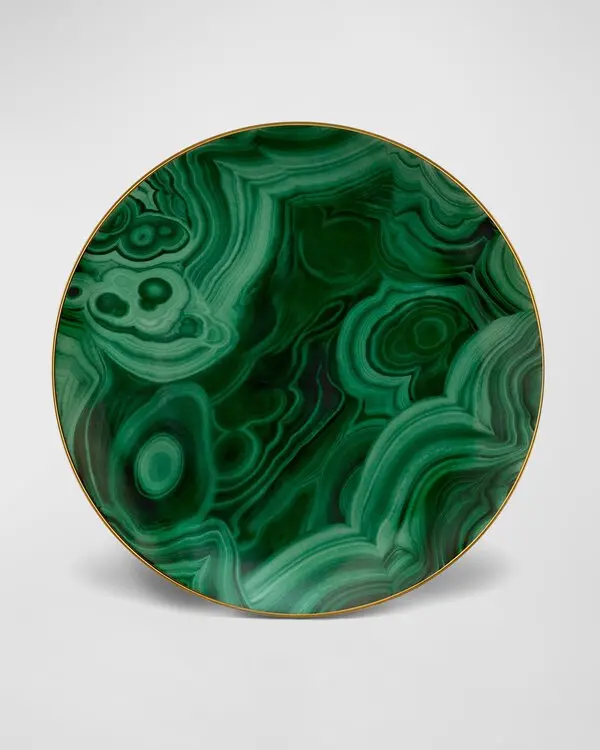 L'Objet Malachite Dessert Plates, Set Of 4 - One-color