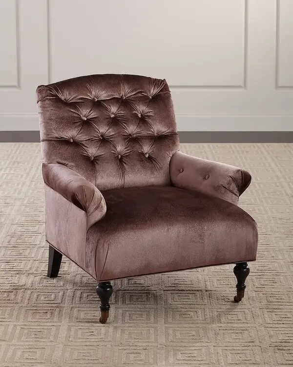 MASSOUD Starleaf Tufted Rolling Chair