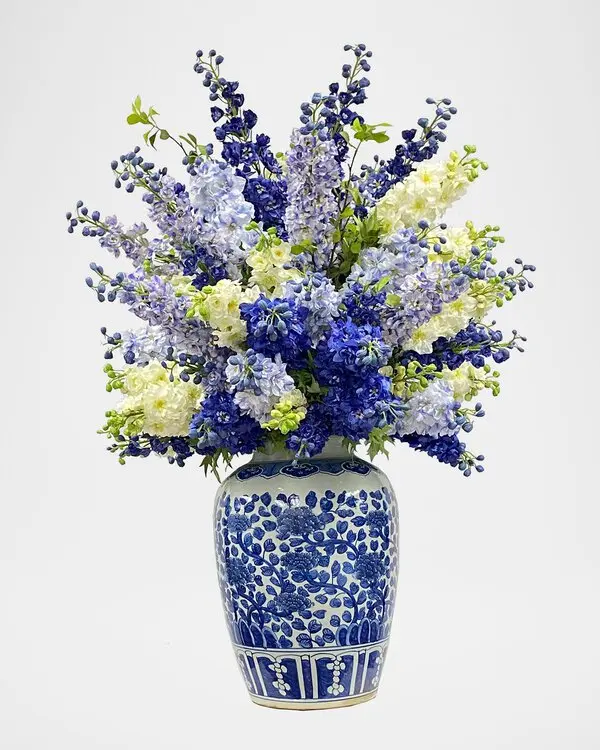 WINWARD HOME Delphinium Mixed Faux Floral Arrangement In Pot