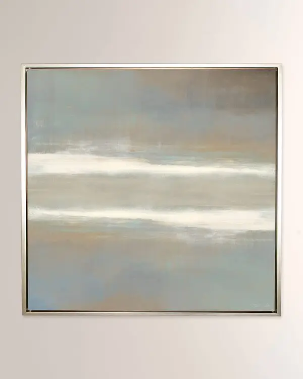 BENSON-COBB STUDIOS Serene Reflection 48x48 Square Canvas Giclee In Champagne Gold Frame, Hand-embellished