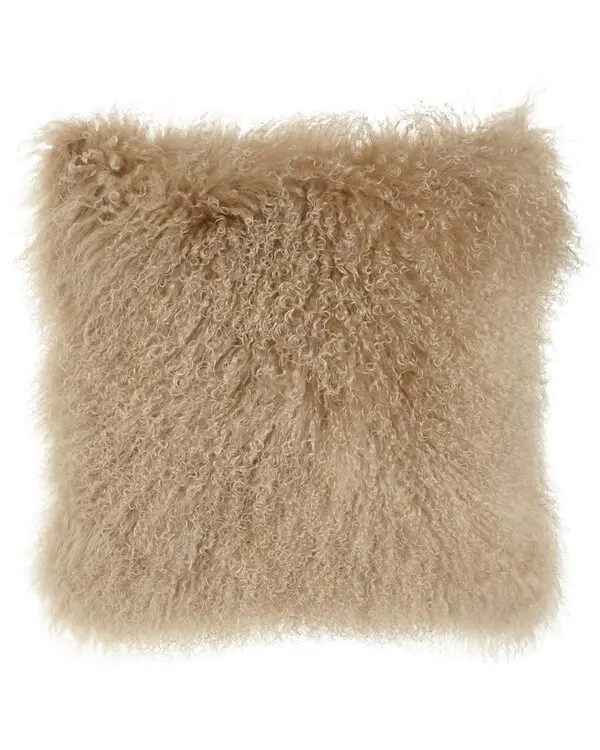 MASSOUD Tibetan Lamb Pillow - Camel