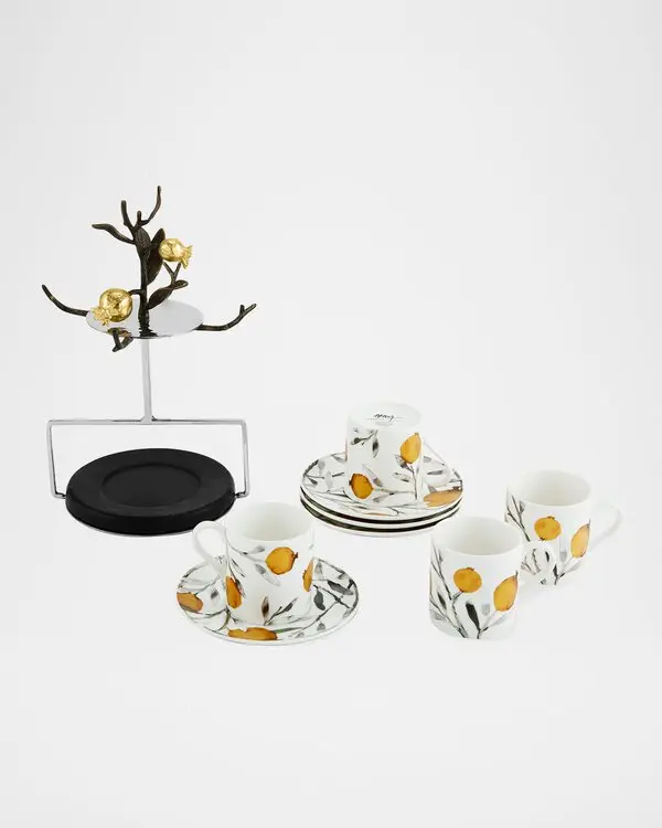 Michael Aram Pomegranate Demitasse Set With Stand