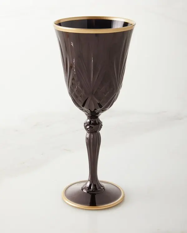 Neiman Marcus Elegance Black And Gold Collection Water Goblets, Set Of 4