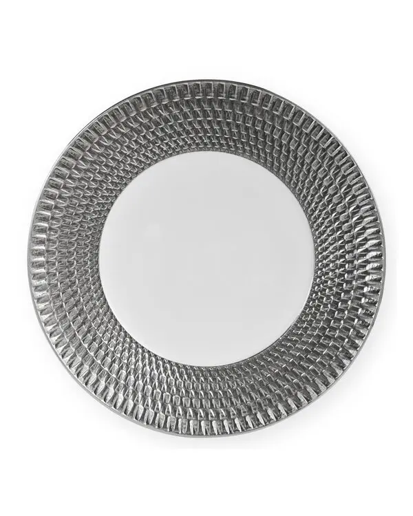 Bernardaud Twist Platinum Service Plate, 11.5 - Platinum/white