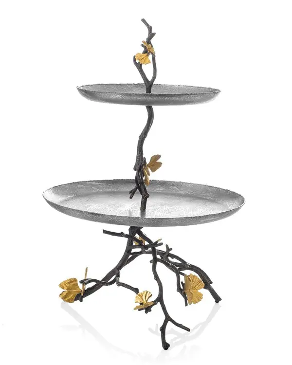 Michael Aram Butterfly Ginkgo 2 Tier Etagere - One-color