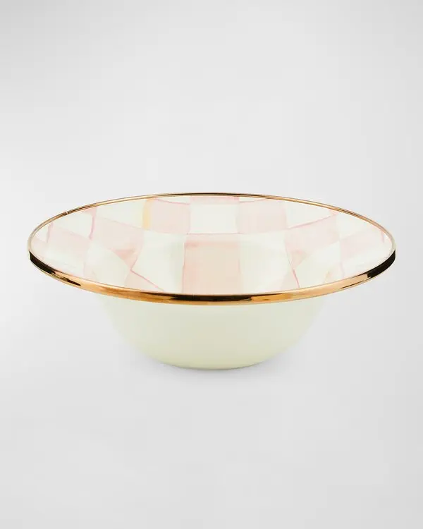 MACKENZIE-CHILDS Rosy Check Enamel Breakfast Bowl - One-color
