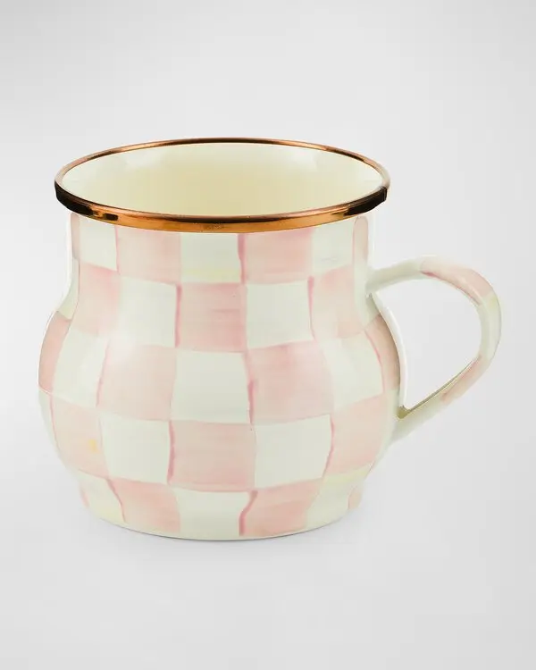 MACKENZIE-CHILDS Rosy Check Enamel Mug