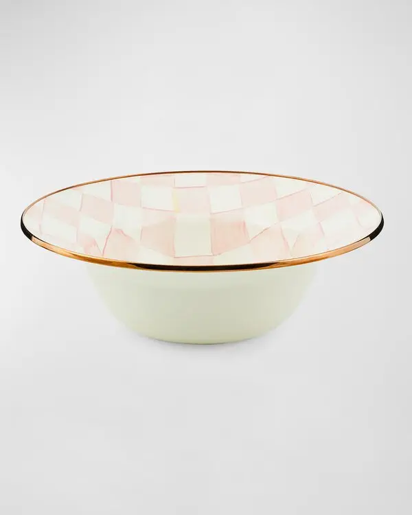 MACKENZIE-CHILDS Rosy Check Enamel Serving Bowl - One-color