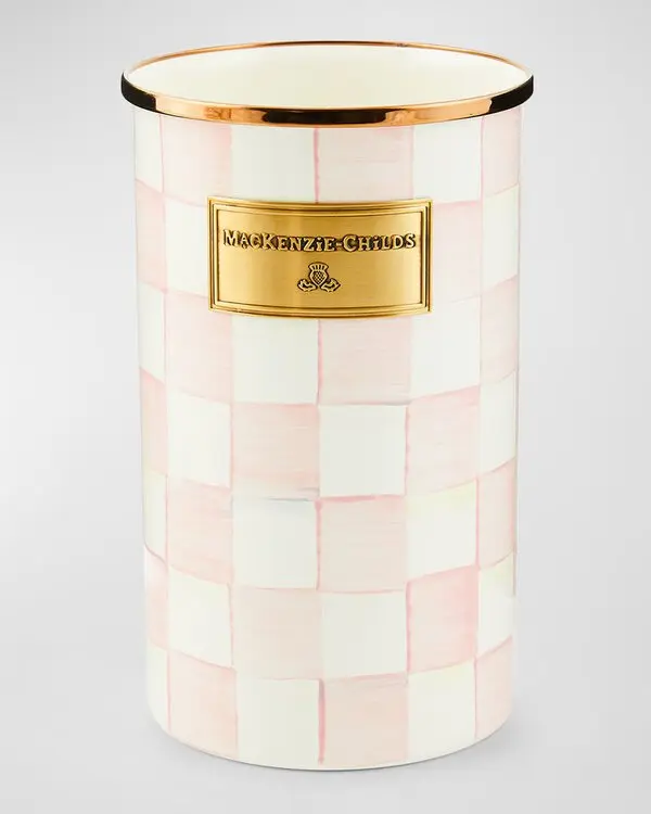 MACKENZIE-CHILDS Rosy Check Enamel Utensil Holder