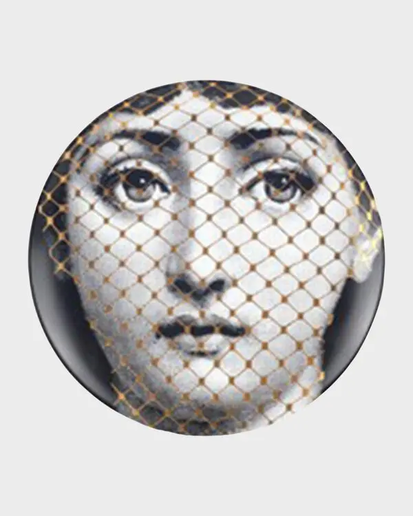 FORNASETTI Tema E Variazioni N. 78 Gold Burlesque Wall Plate - Blackwhitegold
