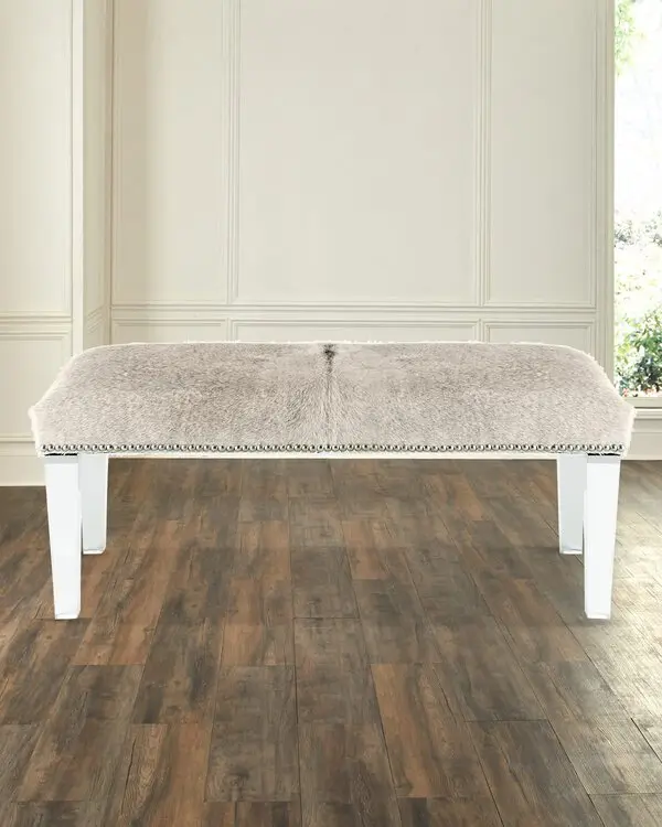MASSOUD Brindle Hair On Hide Bench, 47