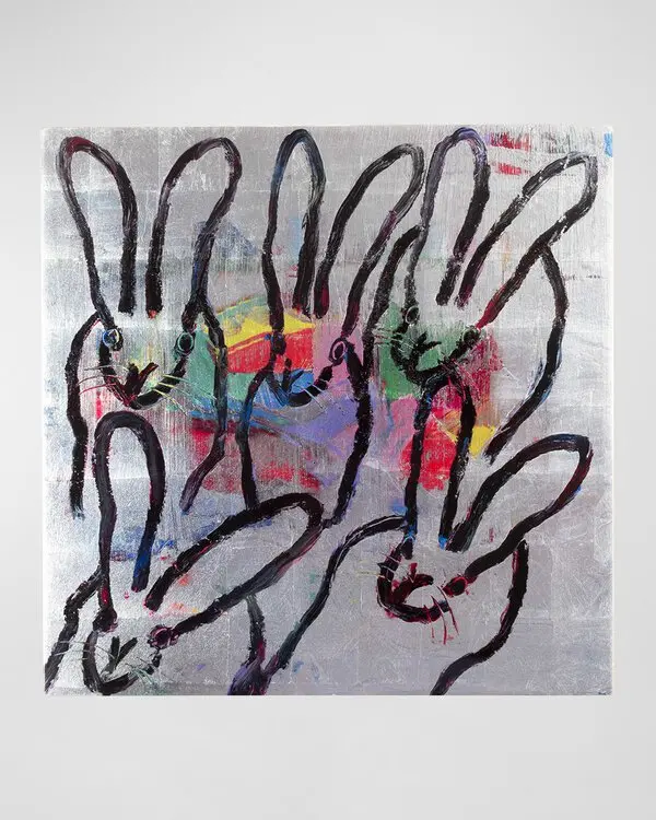 HUNT SLONEM Color Burst Bunnies Placemat