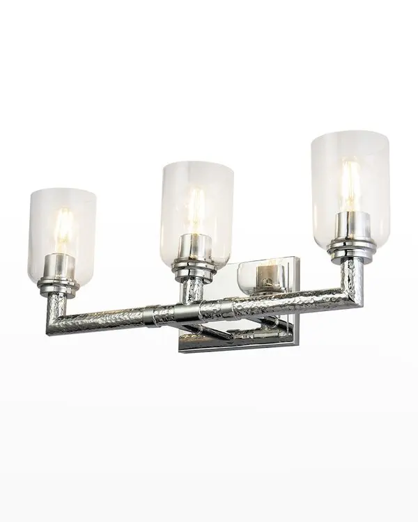 LUCAS + MCKEARN Rampart 3-light Hammered Bath Vanity Light