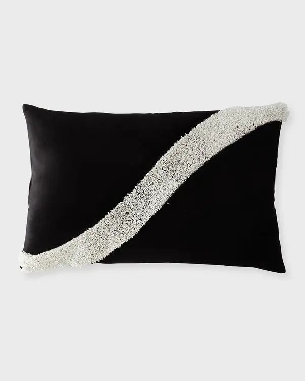 CALLISTO HOME Monte Beaded Wave Decorative Pillow, 18" X 30