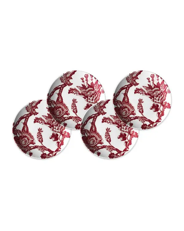 CASKATA Arcadia Crimson Canapes Plates, Set Of 4