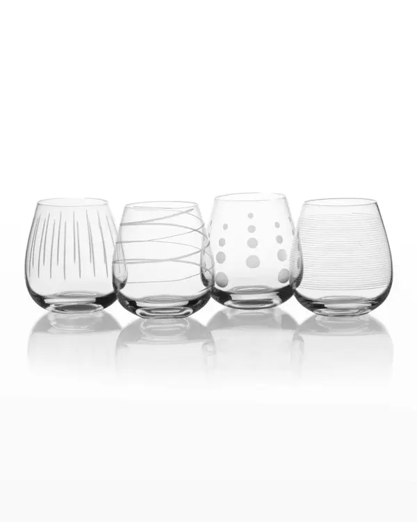 MIKASA Cheers Stemless Wine Glasses, Set Of 4