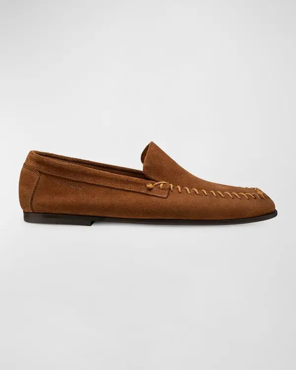 STUART WEITZMAN Montauk Suede Venetian Loafers - Tan