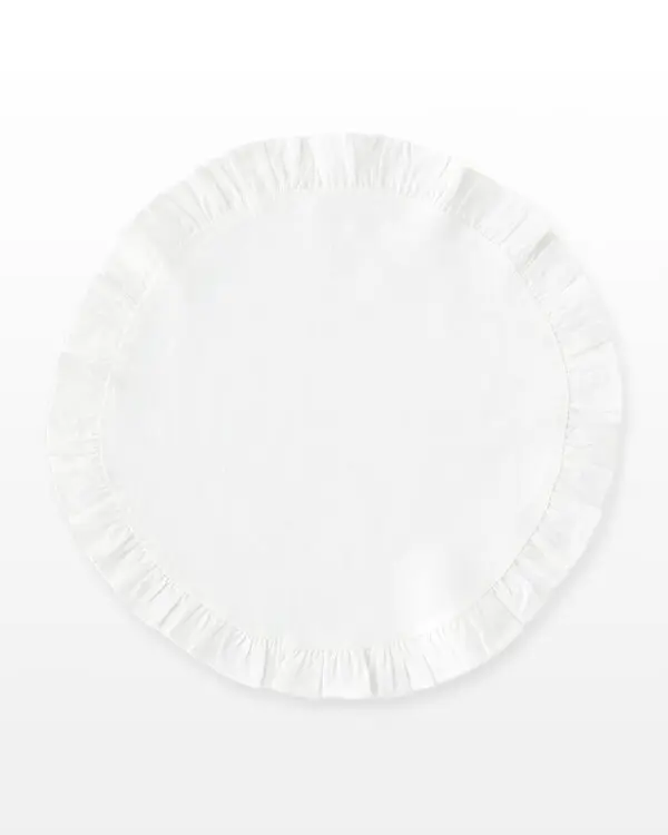 ARTE ITALICA Round Ruffle Placemats, Set Of 4 - White
