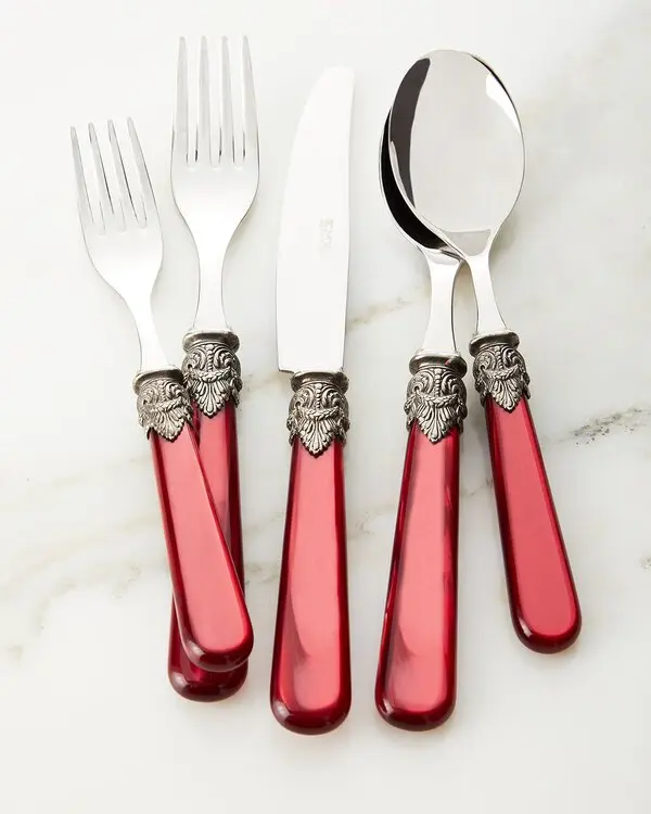 Neiman Marcus Napoleon 20-piece Flatware Set, Pearl Bordeaux - Pearl Bordea