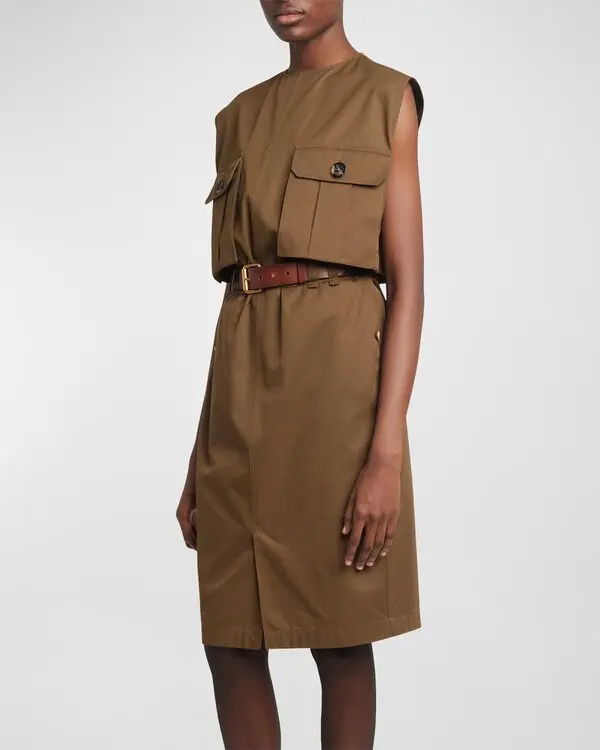 Saint Laurent Belted Button-front Shirtdress - Ebano