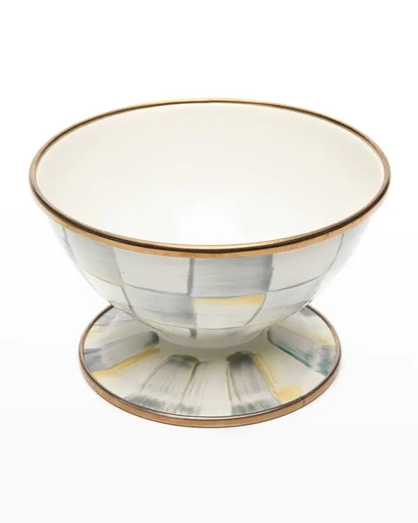 MACKENZIE-CHILDS Sterling Check Enamel Ice Cream Dish