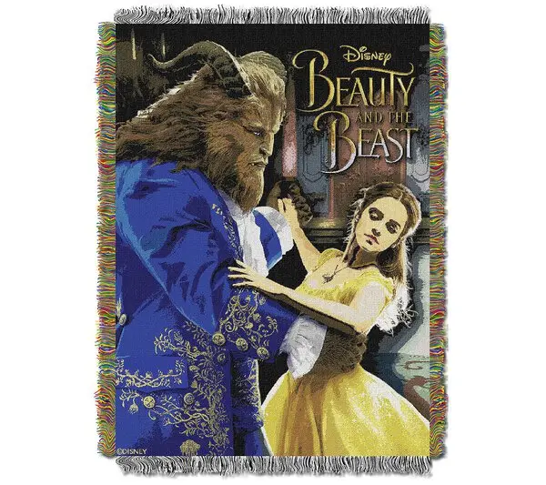 NORTHWEST The Group Beauty & The Beast Tapestry Woven Throw