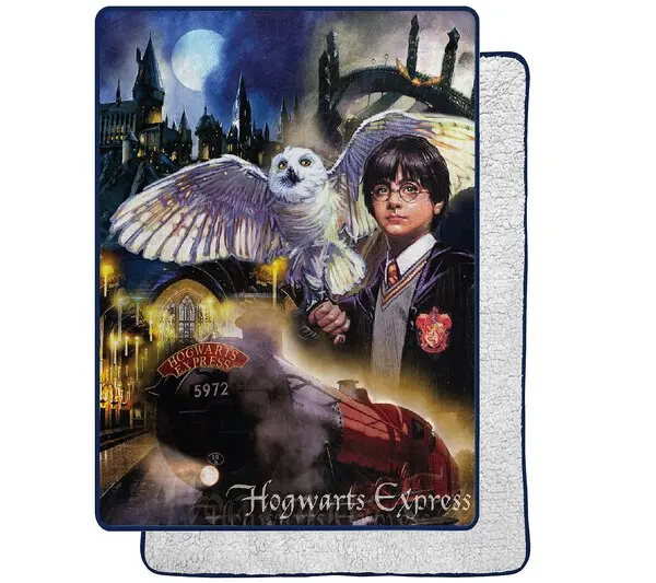 NORTHWEST The Harry Potter Magic Montage Sherpa Throw Blanket