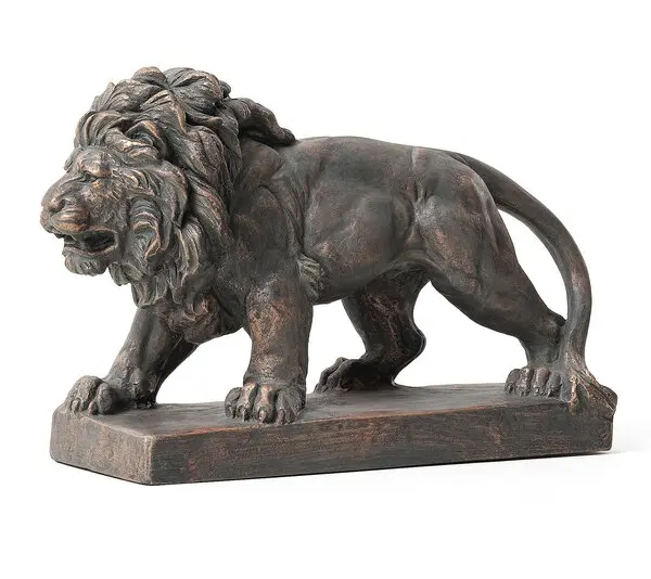 GLITZHOME 24.5' Mgo Walking Lion Lawn Garden St Atue