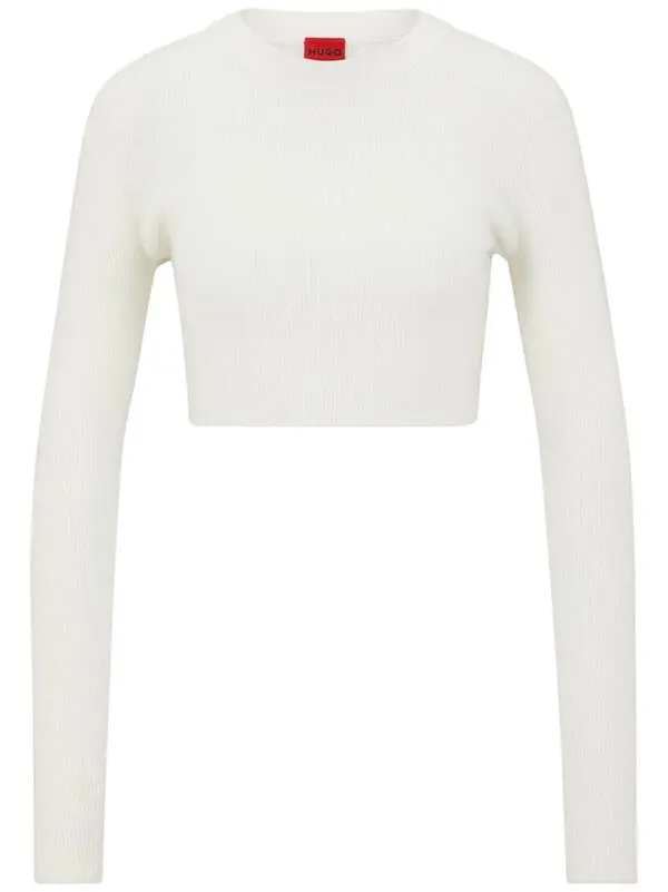 Hugo Boss Ribbed-knit Cropped Top