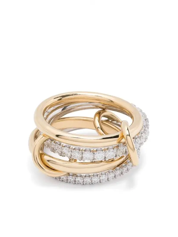 SPINELLI KILCOLLIN 18kt Gold Halley Diamond Linked Ring - Silver