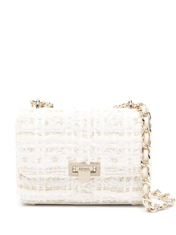 ASPINAL OF LONDON Lottie Tweed Shoulder Bag - Neutrals