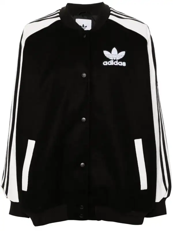 Adidas Sst Oversized Vrct Bomber Jacket In Black 13% Off