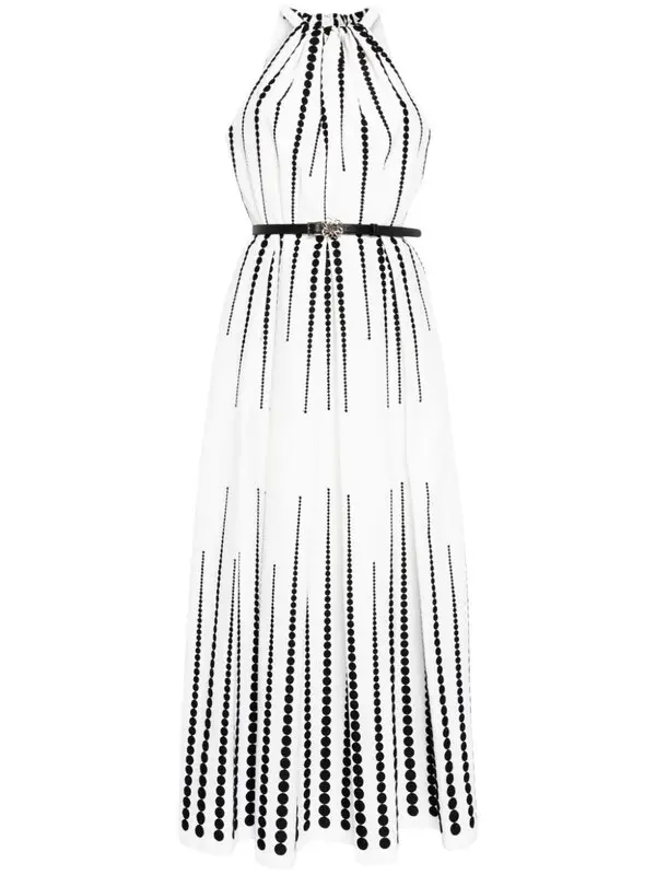 sachin and babi light blue dress Elie Saab Moon Embroidered Poplin Dress In White - 15% Off