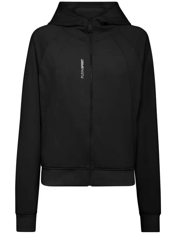 PLEIN SPORT Zip-up Hooded Jacket - Black