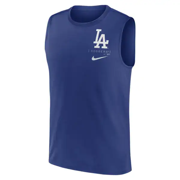 Nike Los Angeles Dodgers Large Logo Dri-fit Mlb Muscle Tank Top - Blue ...