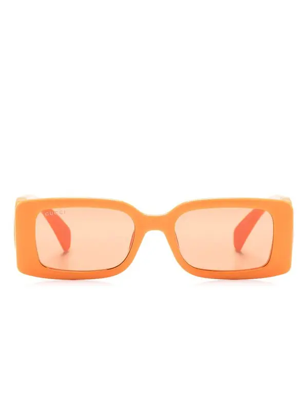 Gucci Interlocking G Rectangle-frame Sunglasses - Orange